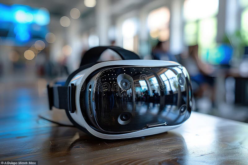 VR headset on a table. stock image. Image of innovation - 314236949