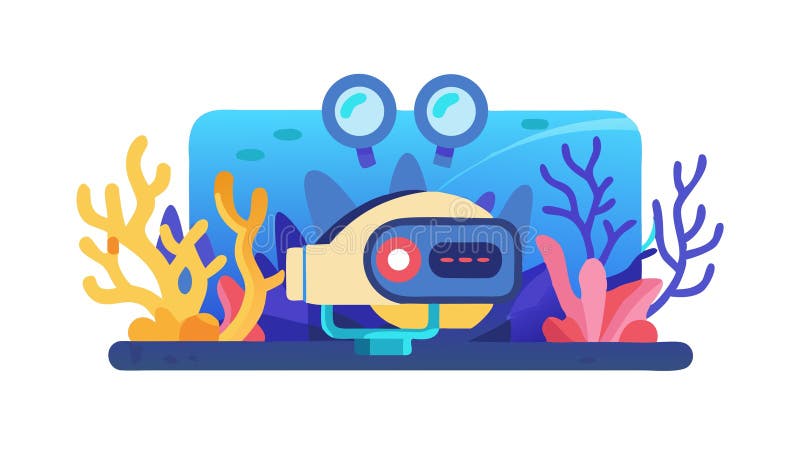 VR Headset Underwater, Immersive Marine Experience, Vector Design ...