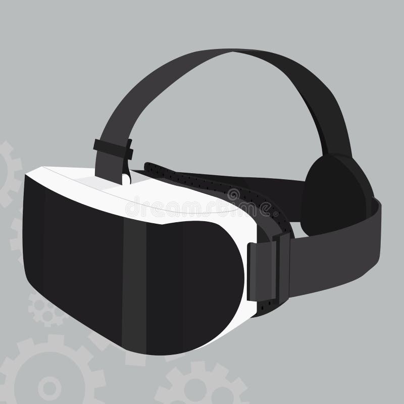VR Headset Vector Icon on a Grey Background. Virtual Reality Mask ...