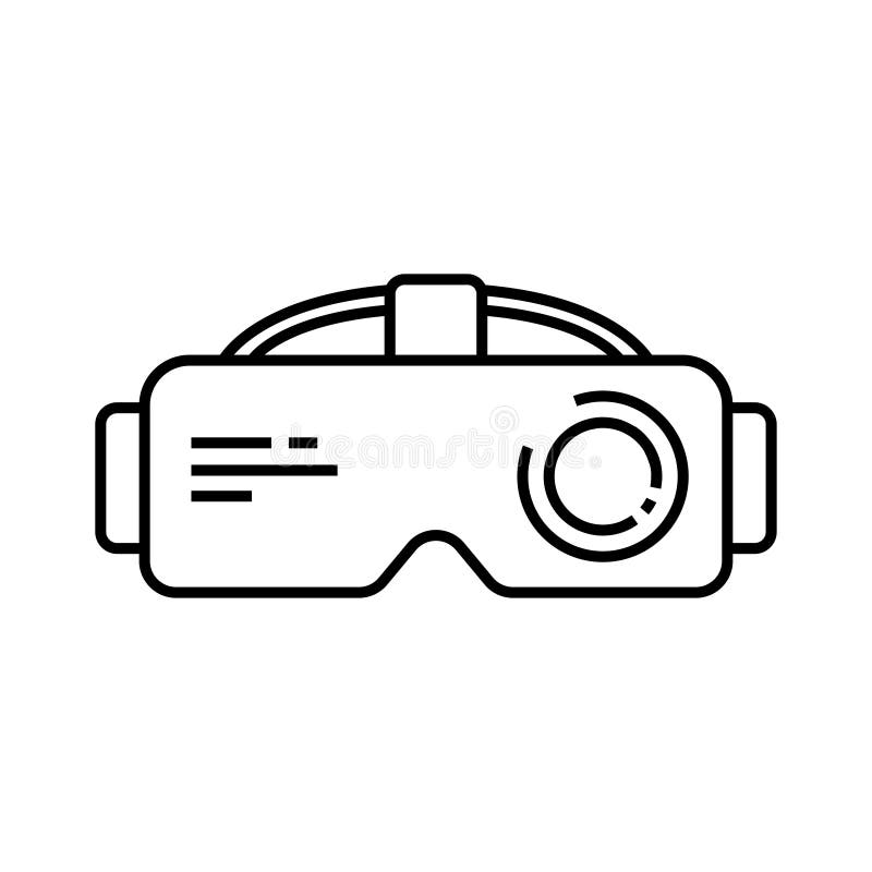 VR Headset Vector Icon. Virtual Reality Line Icon Stock Vector ...