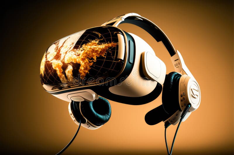 VR Headset in Virtual Augmented Reality Style. Generative AI Stock ...