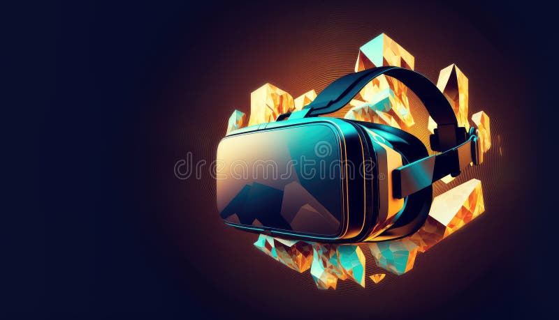 VR Headset in Virtual Augmented Reality Style. Generative AI Stock ...