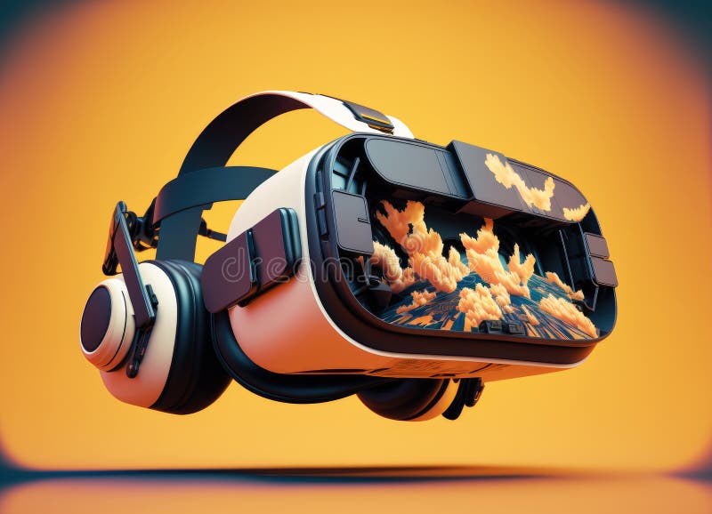 VR Headset in Virtual Augmented Reality Style. Generative AI Stock ...