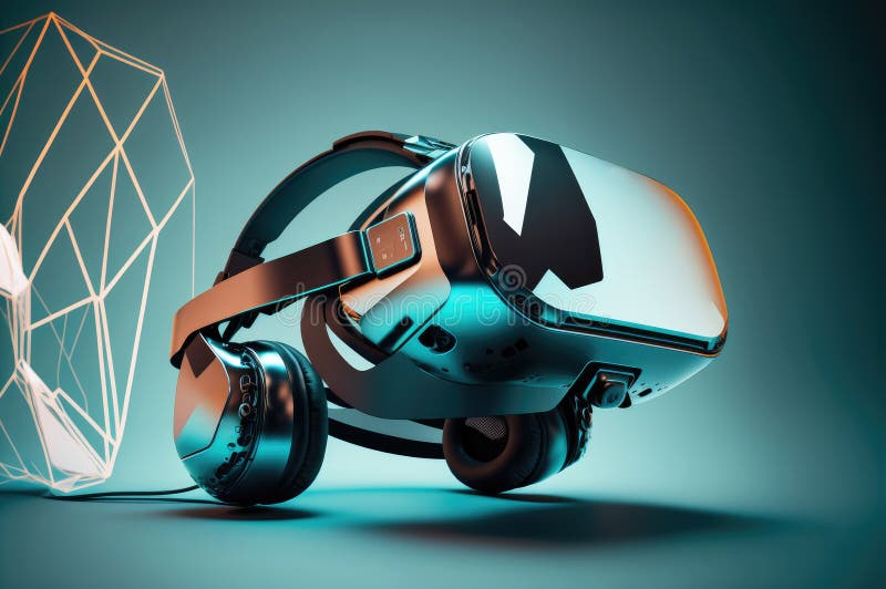 VR Headset in Virtual Augmented Reality Style. Generative AI Stock ...