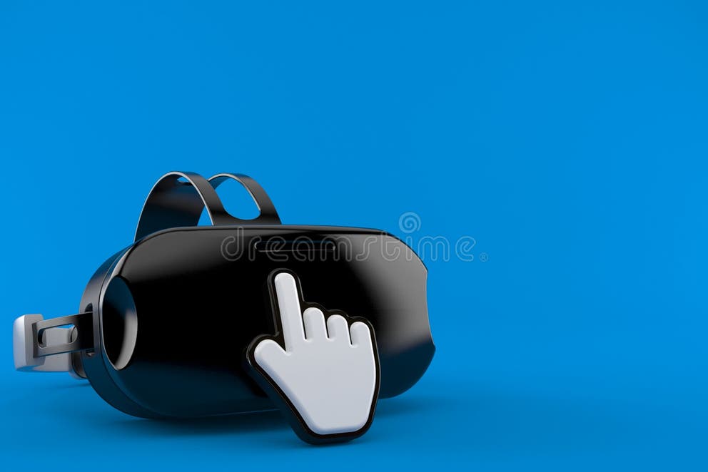 VR headset with web cursor stock illustration. Illustration of ...