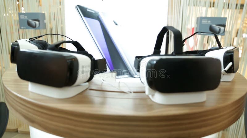 VR Headsets, Virtual Reality Sets, VR Glasses. Defocus Stock Footage ...