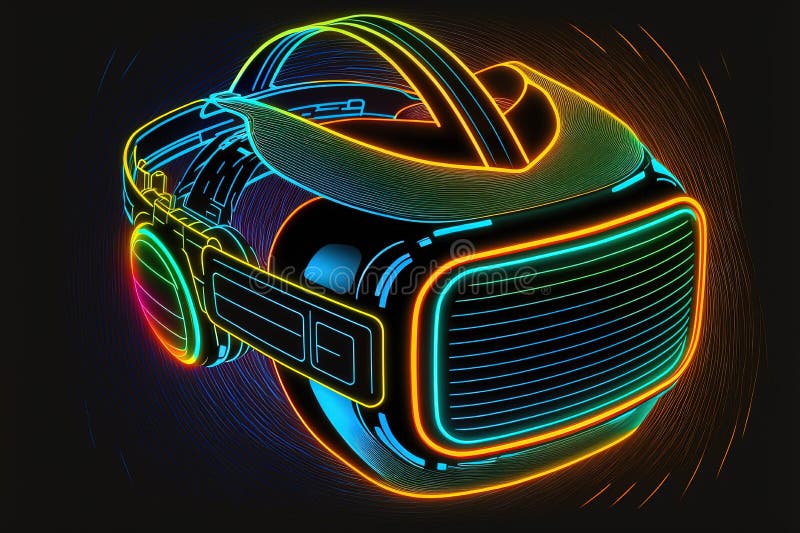 VR Helmet Concept Design on Black Background. Generative AI Stock ...