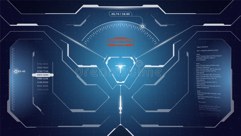 VR HUD Digital Futuristic Interface Cyberpunk Screen Design. Sci-fi ...