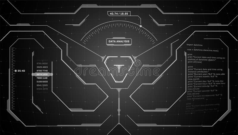 VR HUD Digital Futuristic Interface Cyberpunk Screen Design. Sci-fi ...