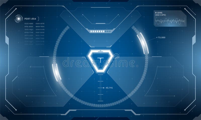 VR HUD Game Interface Crosshair Screen Design. Futuristic Sci-fi ...