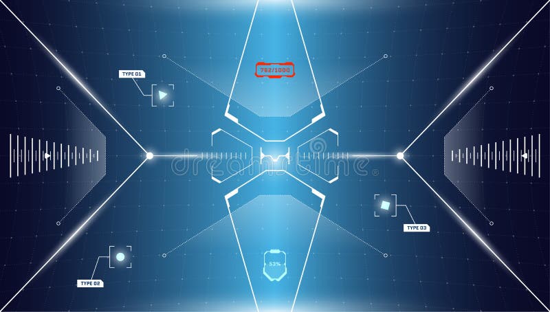 VR HUD Digital Futuristic Interface Cyberpunk Screen. Sci-fi Virtual ...