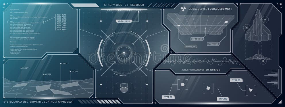 VR HUD Futuristic Control Panel. Technology Head Up Display Target and ...