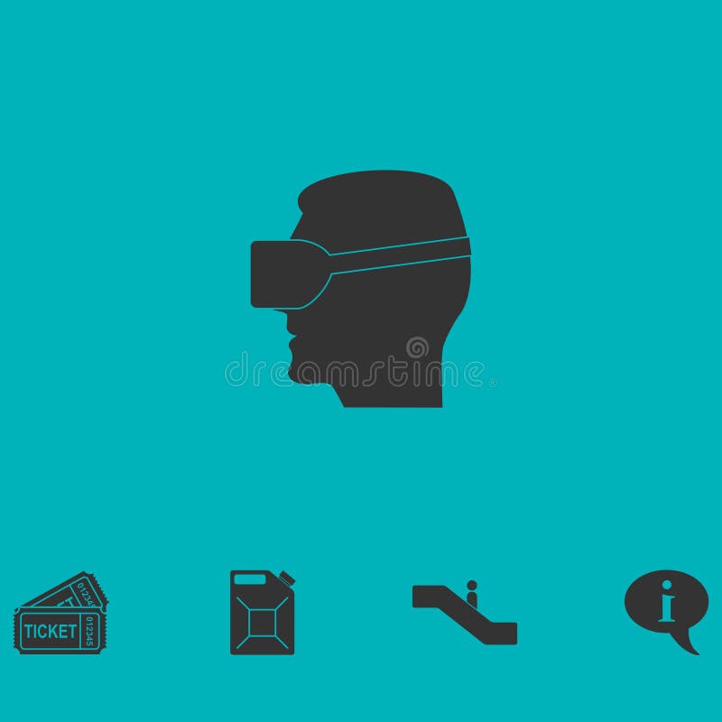 VR icon flat stock vector. Illustration of icon, eyewear - 138574347