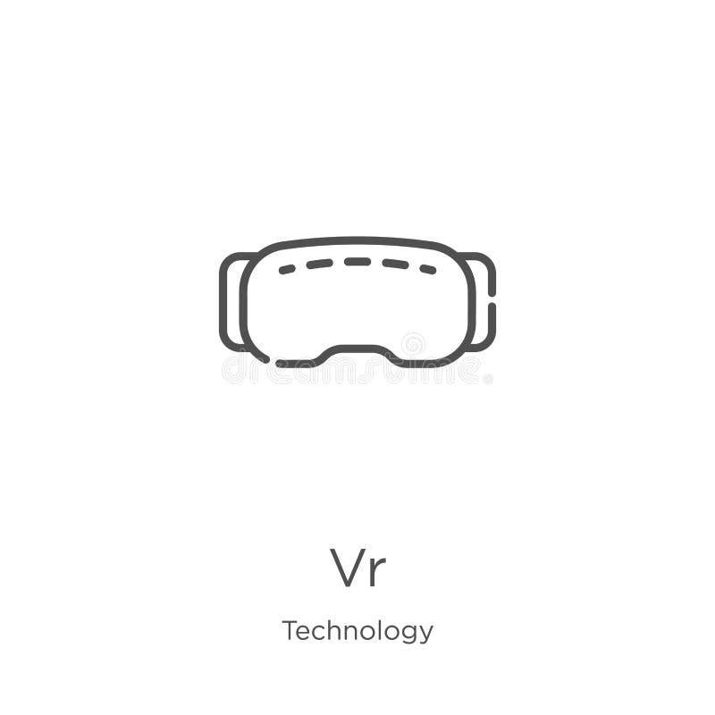 Vr Icon Vector from Technology Collection. Thin Line Vr Outline Icon ...