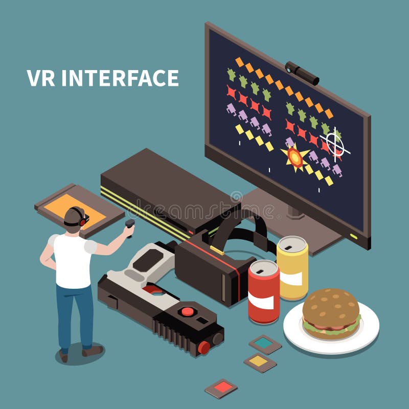 VR Interface Isometric Poster Stock Vector - Illustration of quotes ...
