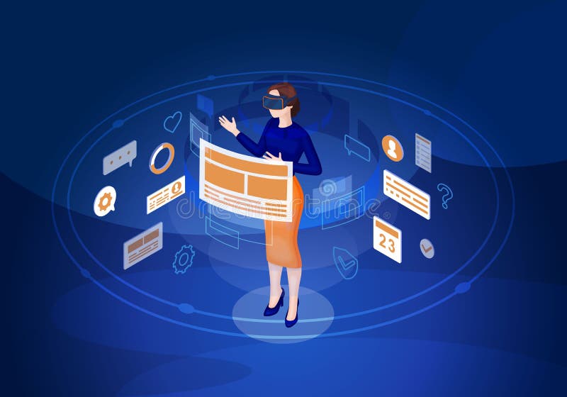 VR Isometric Vector Illustration Stock Vector - Illustration of ...