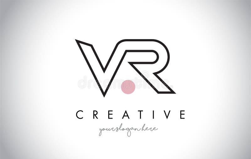 VR Letter Logo Design with Creative Modern Trendy Typography Stock ...