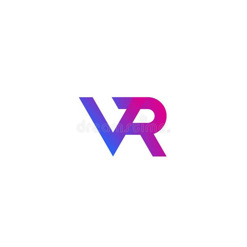VR Logo Design with Multiple Lines and Black and White Colors. Stock ...