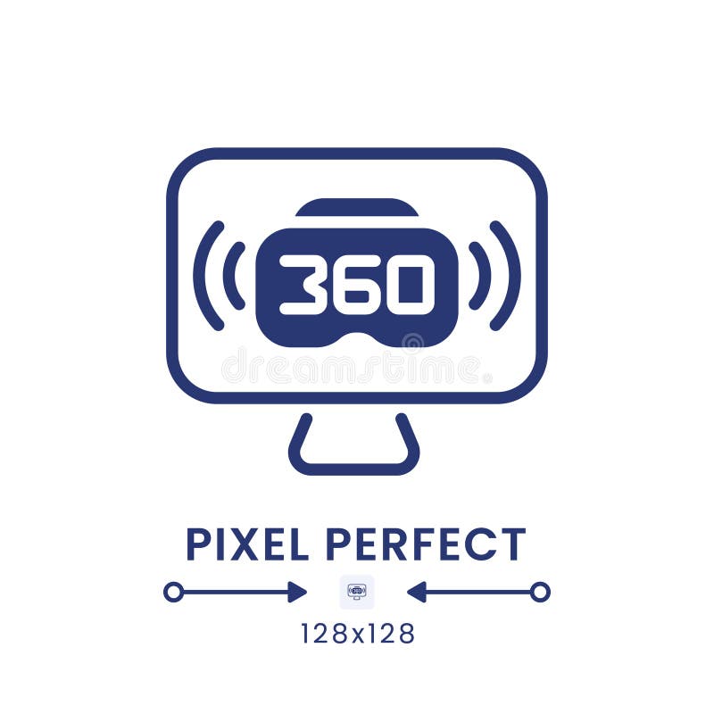 VR Live Streaming Black Solid Desktop Icon Stock Vector - Illustration ...