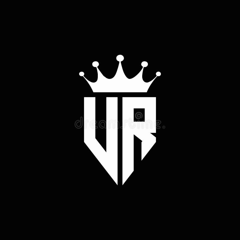 VR Logo Monogram Emblem Style with Crown Shape Design Template Stock ...