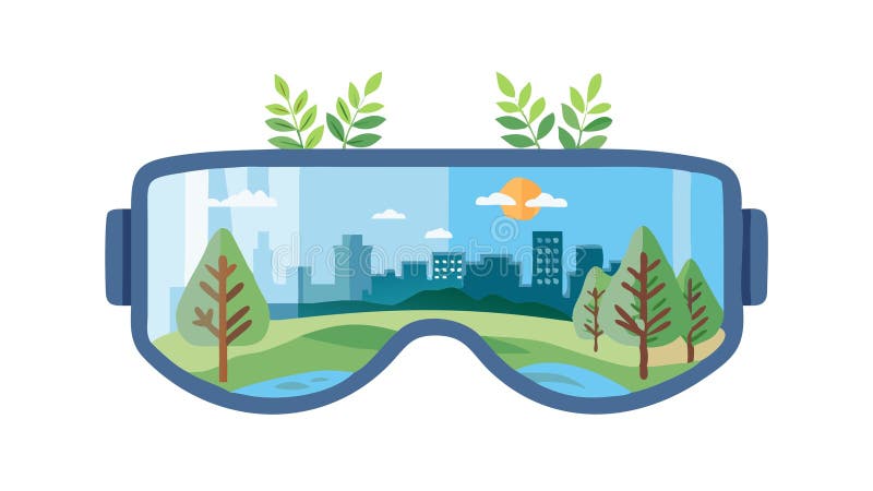 VR Lush Landscape, Immersive Nature Experience, Vector Design ...