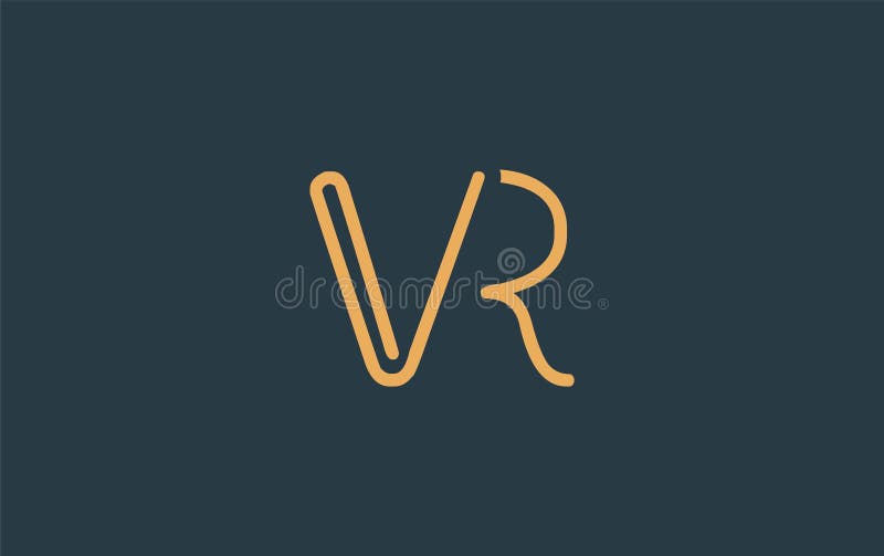 VR Minimalistic Line Art Logo Design with Abstract Lettering Stock ...