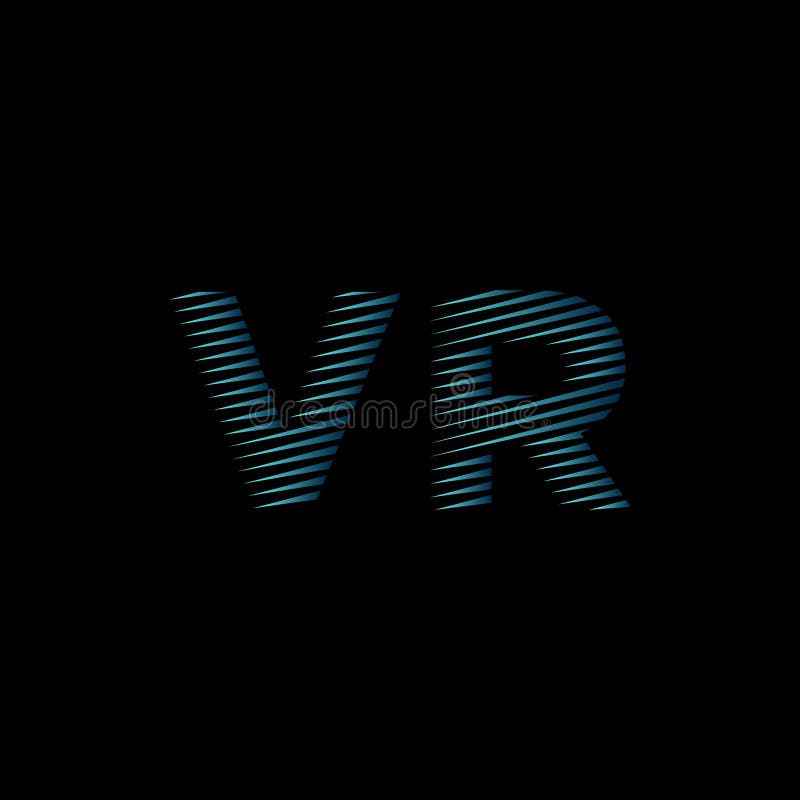 VR Monogram Lines Style Blue Light Vector Stock Vector - Illustration ...