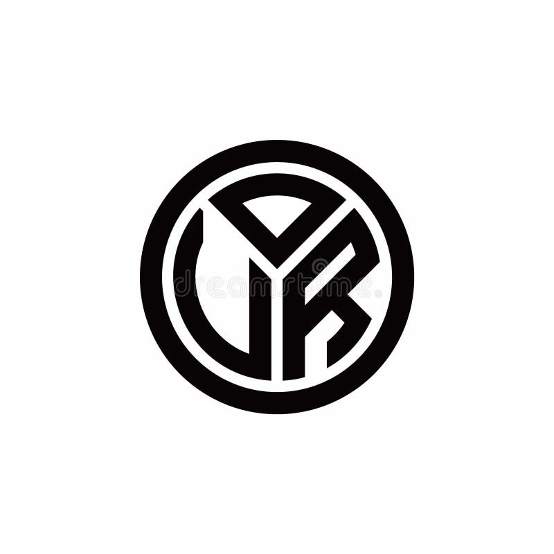 VR Monogram Logo with Circle Outline Design Template Stock Vector ...