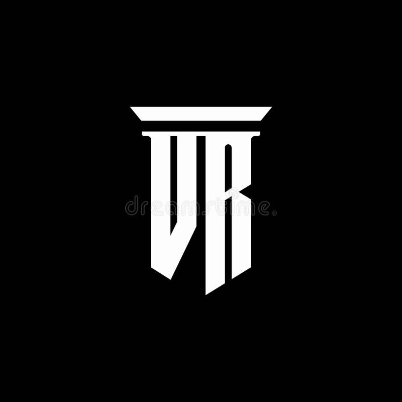 VR Monogram Logo with Emblem Style Isolated on Black Background Stock ...