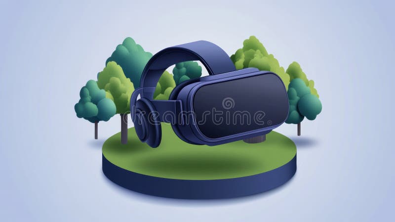 VR in Nature stock illustration. Illustration of peaceful - 367648103