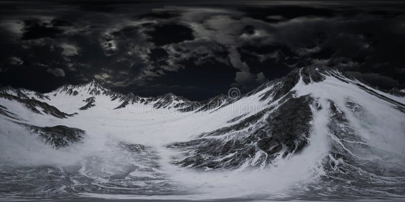 VR 360 Norway Mountains Severe Landscape Stock Illustration ...