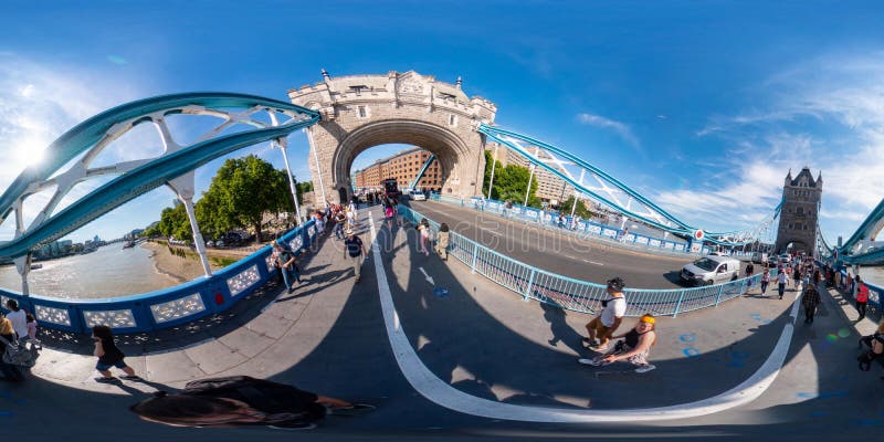 360 Vr Pov Tower Bridge Londres Foto de archivo editorial - Imagen de esférico, puente: 252994988