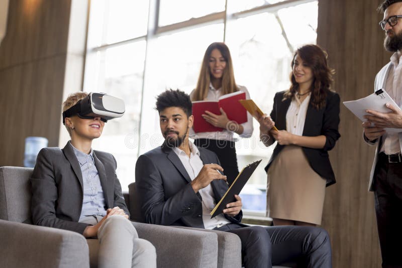 VR presentation stock photo. Image of digital, advertising - 119330902