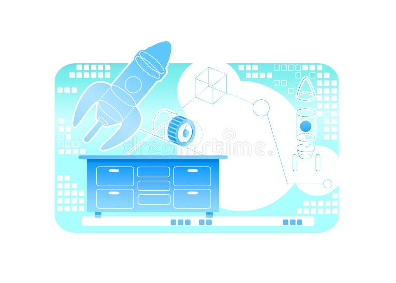VR Program for Modeling 2D Vector Web Banner, Poster Stock Vector ...