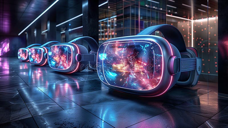 VR Showcase: Big Modern Headsets Displayed in High-tech Room for ...