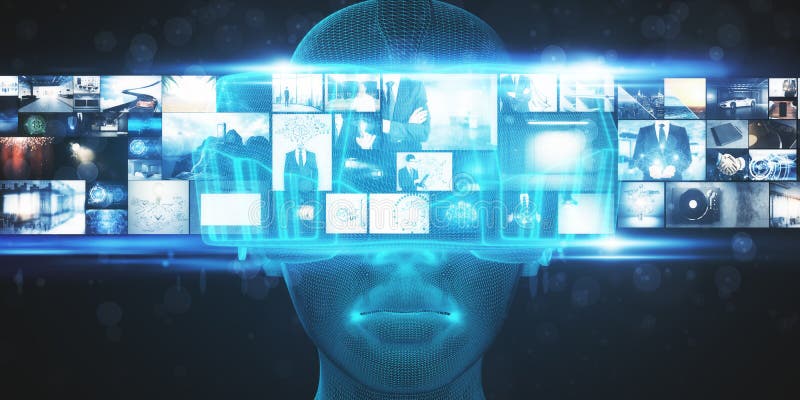 VR and simulation concept stock illustration. Illustration of abstract ...