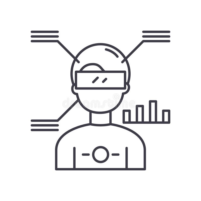 Vr Simulator Icon, Linear Isolated Illustration, Thin Line Vector, Web ...