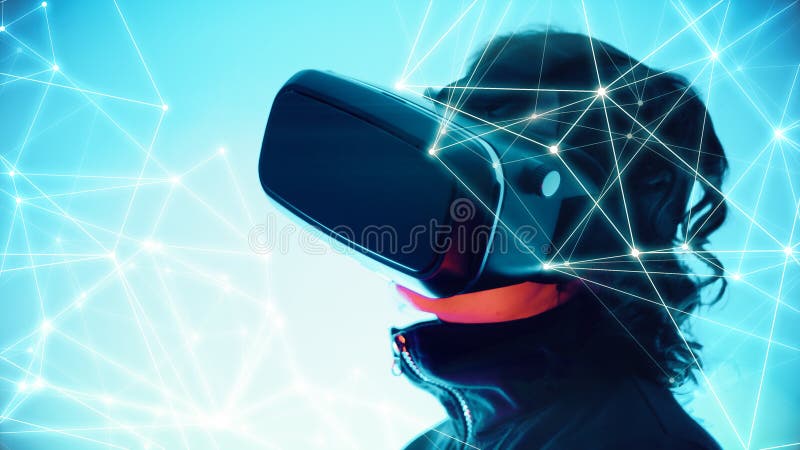 VR Technology Wearable Equipment Creative Tech Innovation, Girl Testing ...