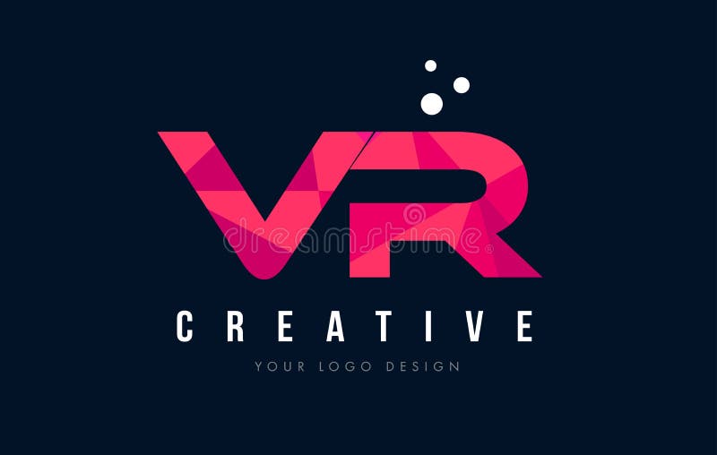 VR V R Letter Logo with Purple Low Poly Pink Triangles Concept Stock ...