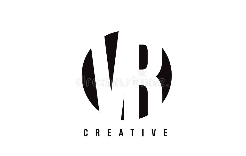 VR V R White Letter Logo Design with Circle Background. Stock Vector ...