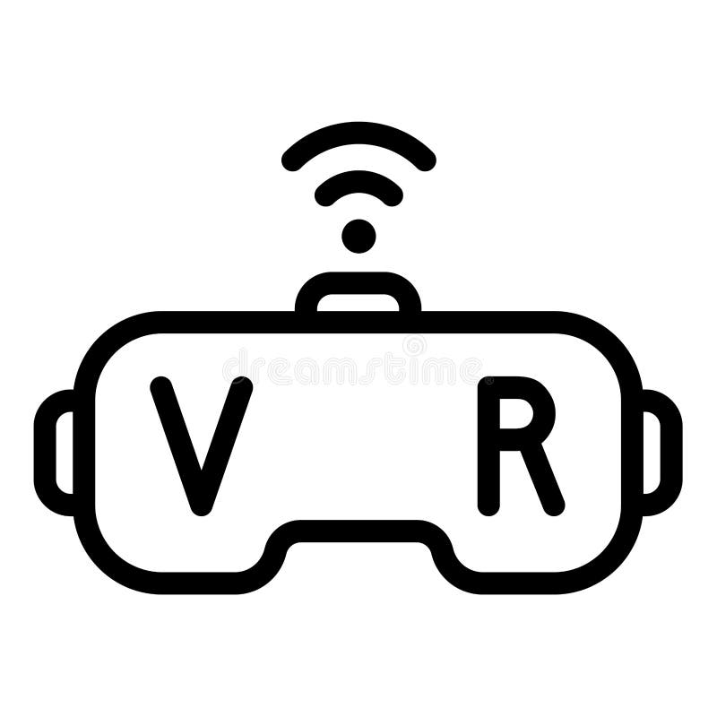 Vr Virtual Glasses Single Isolated Icon with Outline Style Stock Vector ...