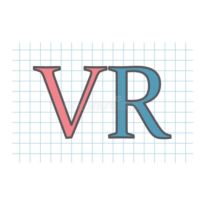 VR Virtual Reality Acronym Written on Checkered Paper Sheet Stock ...