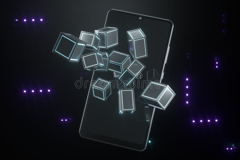 VR Virtual Reality Concept with Smart Phone. Stock Illustration ...