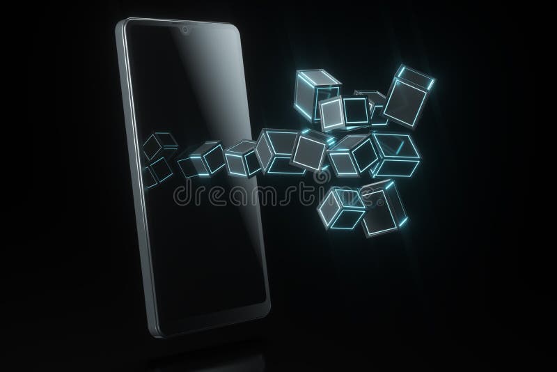 VR Virtual Reality Concept with Smart Phone. Stock Illustration ...