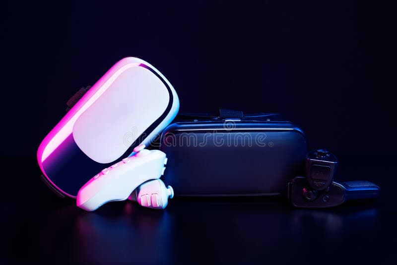 VR. Virtual Reality Equipment on the Table. Creative Photo. Stock Image ...