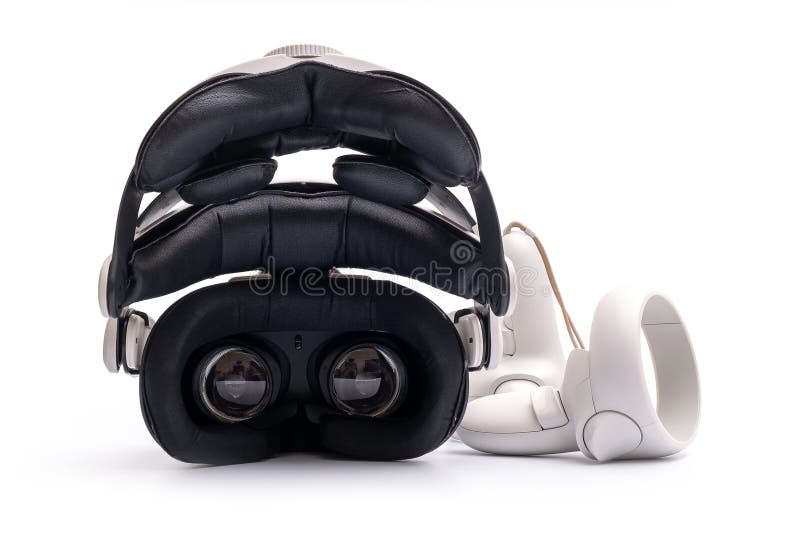 VR, Virtual Reality Headset on ISolated White Background. Innovative ...