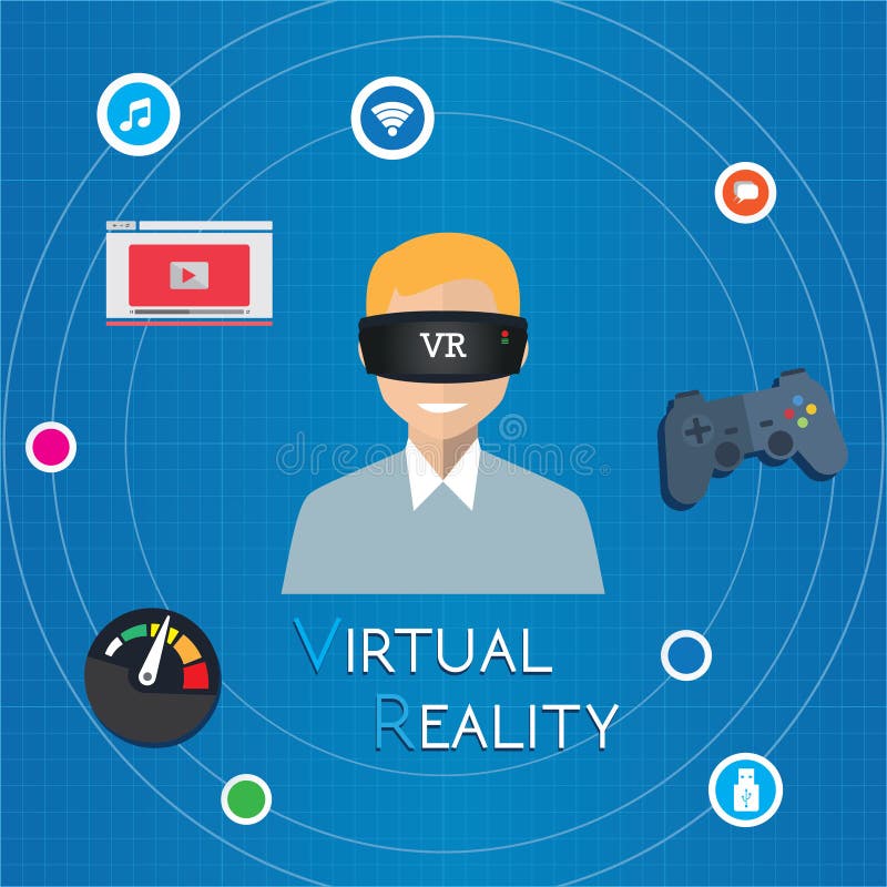 VR Virtual Reality Playing Game Stock Vector - Illustration of goggle ...