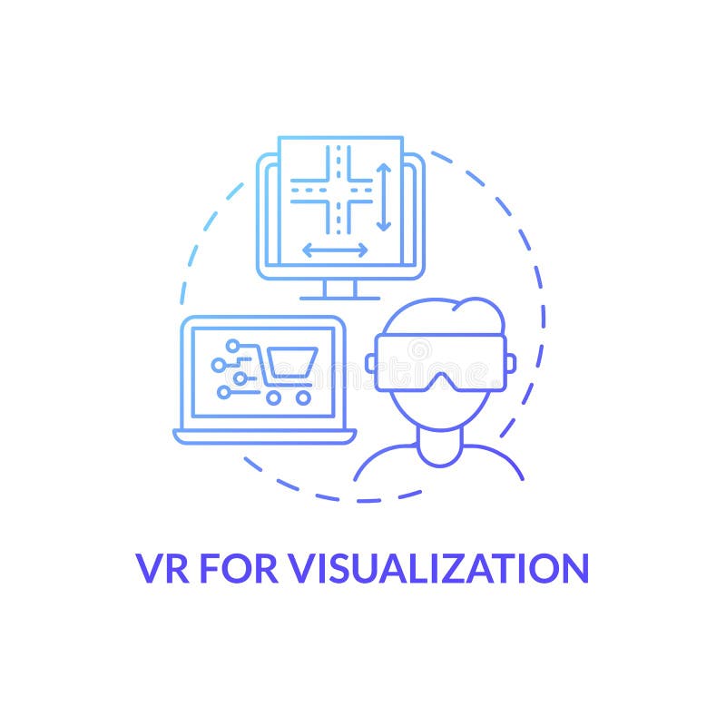 VR for Visualization Blue Gradient Concept Icon Stock Vector ...