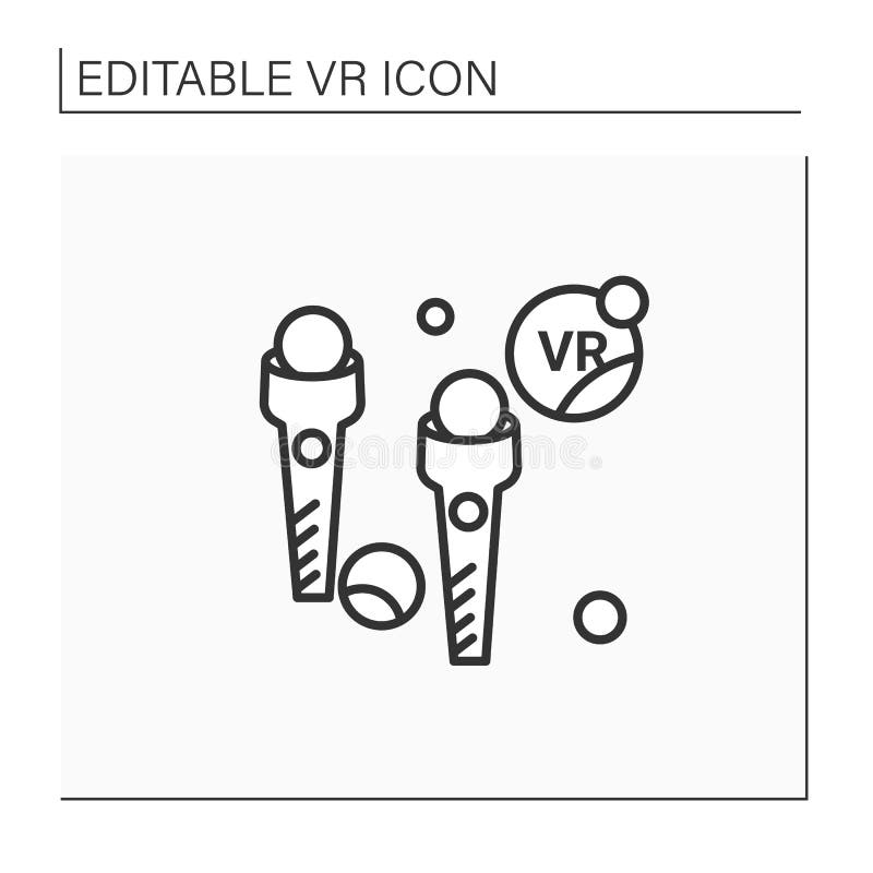 Vr Wireless Controllers Line Icon Stock Vector - Illustration of ...
