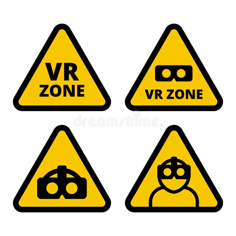 VR Zone Caution Sign Vector Stock Vector - Illustration of sign, game ...